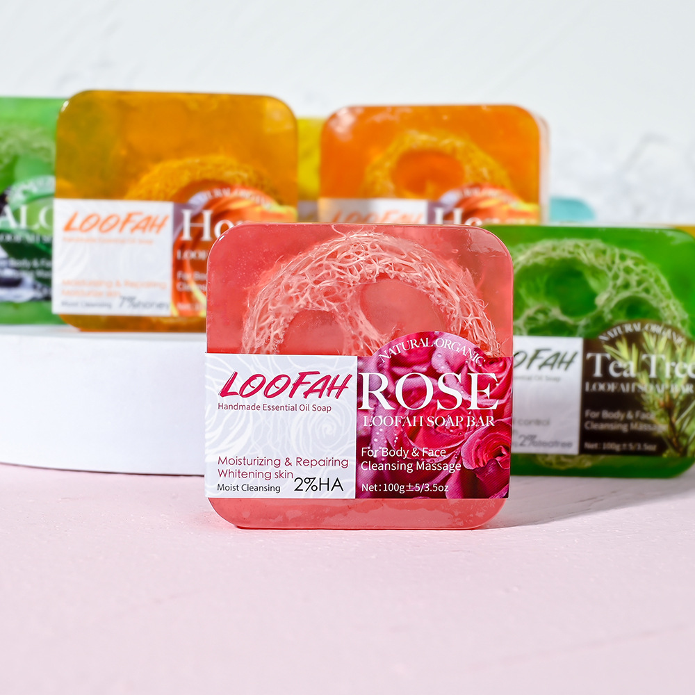 跨境专供 Rose Loofah Soap面部清洁护肤手工皂精油皂 小批量-阿里巴巴