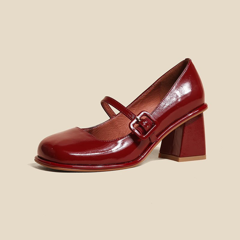 CHIKO Bjorg Square Toe Block Heels Mary Jane Shoes