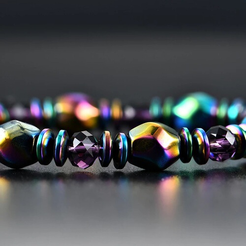 beaded bracelet 7 colour plating black magnet bracelet with fashionable ...