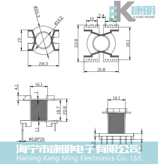 PQ3230立式6+6 电木骨架变压器骨架-阿里巴巴