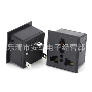 AC-012多功能插座3脚卡位式机柜设备SS-801电源插座桌面方形模块-阿里巴巴