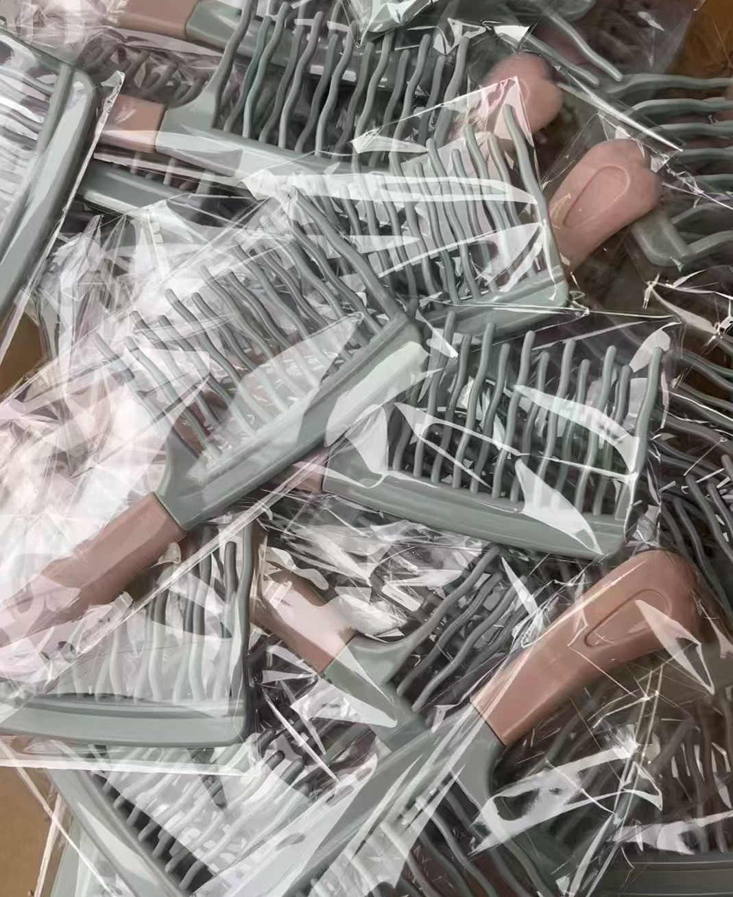 双排波浪齿卷发梳手柄头皮按摩梳蓬松梳理发店防静电卷发造型梳子-阿里巴巴