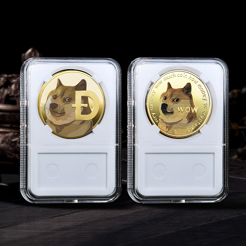 Dogecoin徽章狗狗纪念币动物头像纪念章外贸亚马逊收藏礼品-阿里巴巴