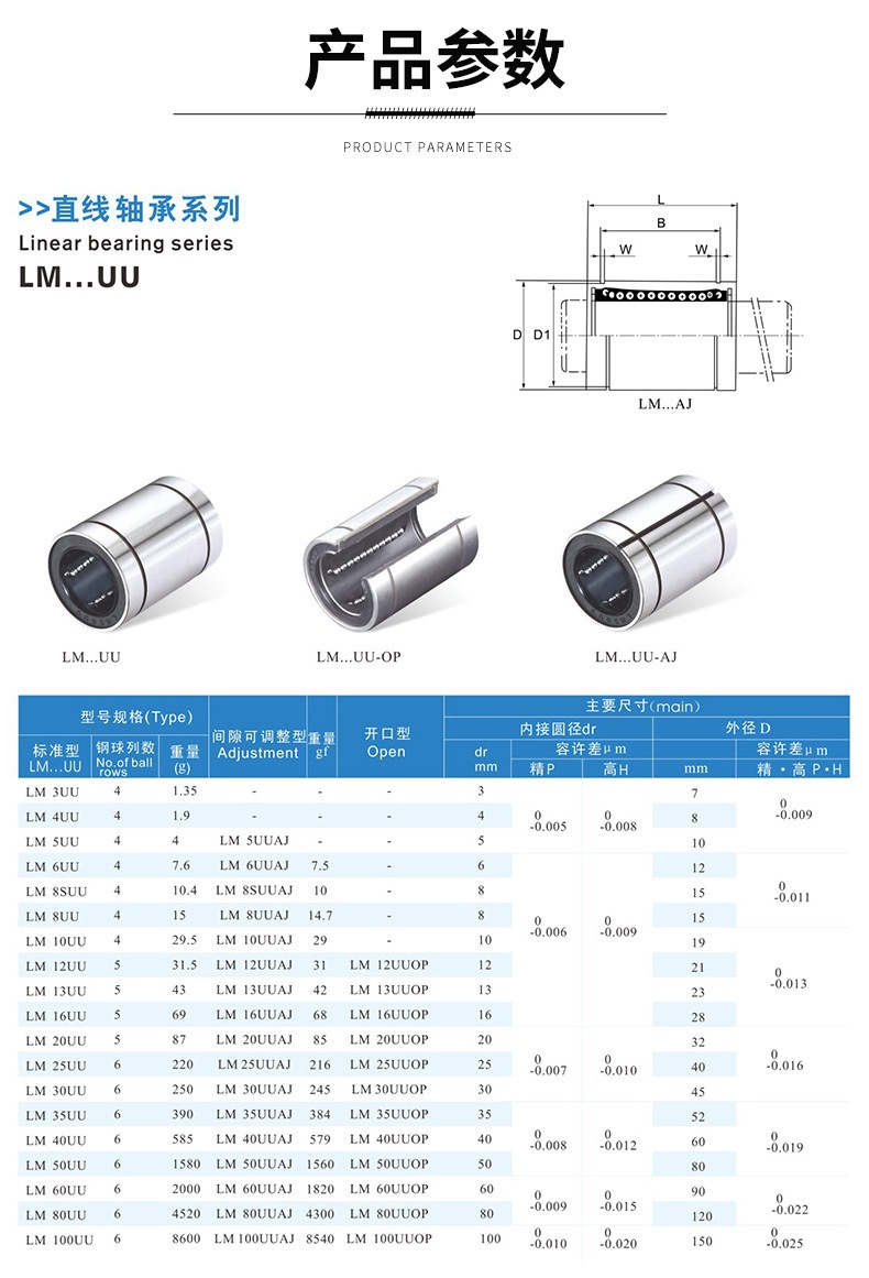 直线轴承lm20uu滚柱轴承带轴杆圆柱带法兰直线滑动轴承m8uu滚珠-阿里巴巴