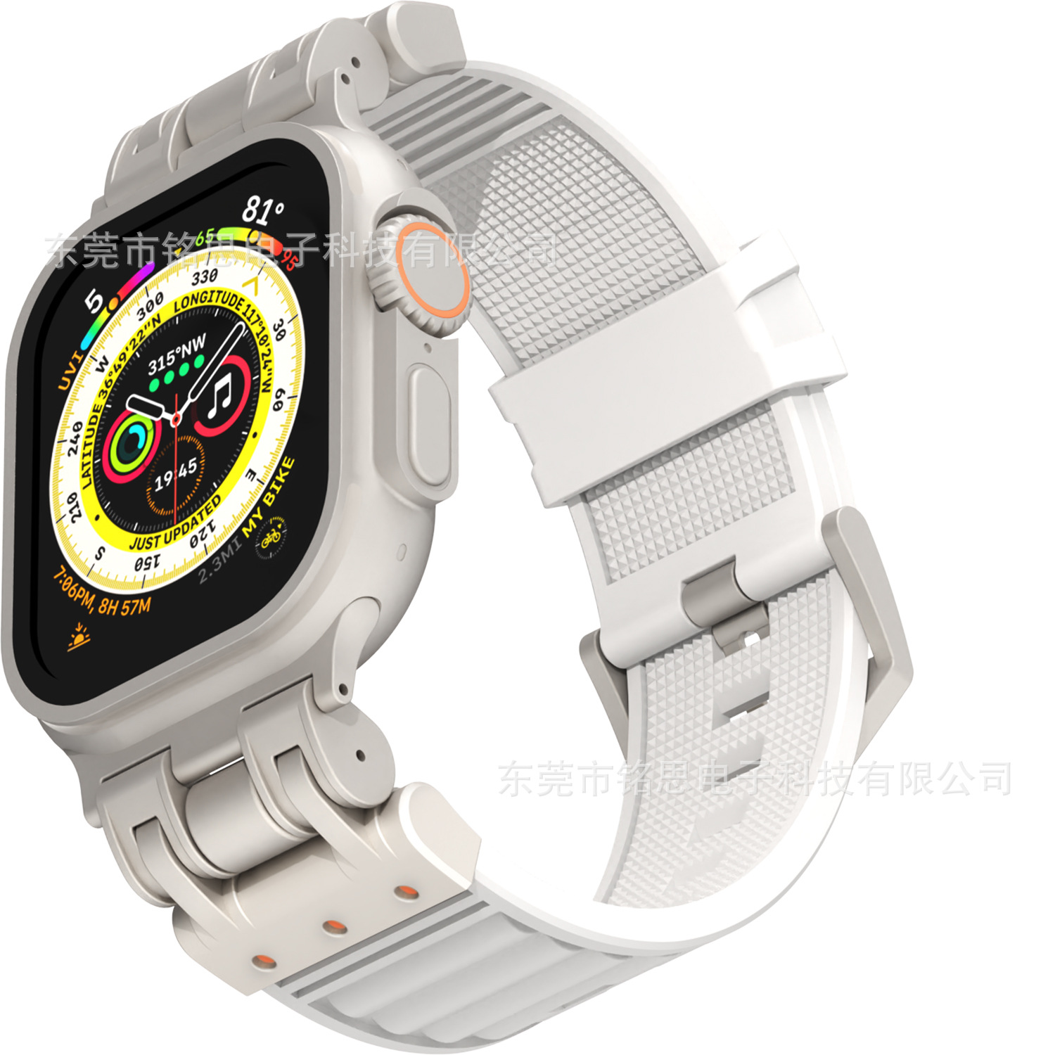 适用苹果Apple watch 123456789代手表带Ultra机甲型条纹硅胶表带-阿里巴巴