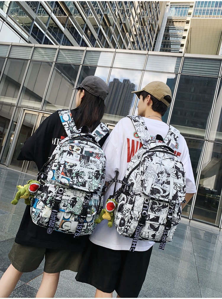 Fashion Comic Letters Large Capacity Campus Street Backpack