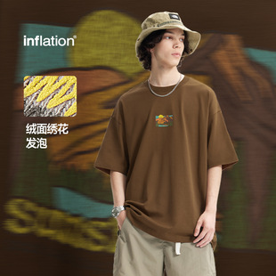 捷展男装|265G户外绣花发泡印花T恤2025春夏美式街头重磅休闲短袖-阿里巴巴