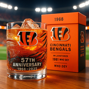 Cincinnati Bengals 57th Anniversary Whiskey Glass 威士忌酒杯-阿里巴巴