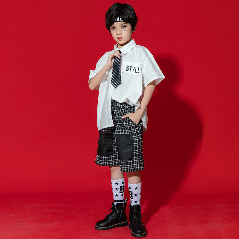 Children whit with black plaid jazz rapper singers hip hop dance ...