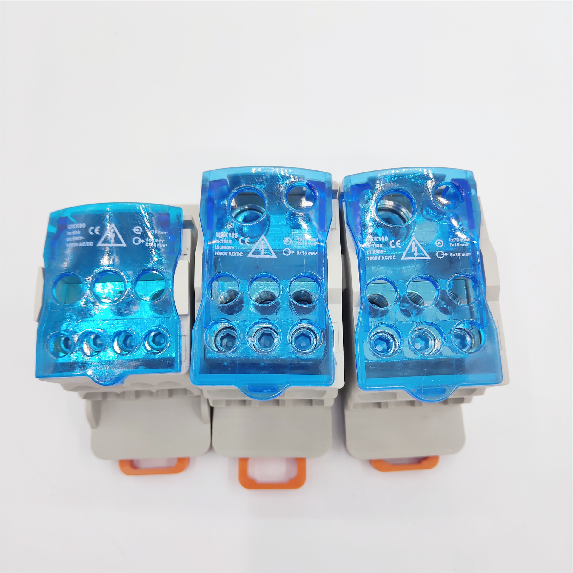 新款UKK80A/125A/160A/250A/400A/500导轨式卡扣铜接线端子分线盒-阿里巴巴