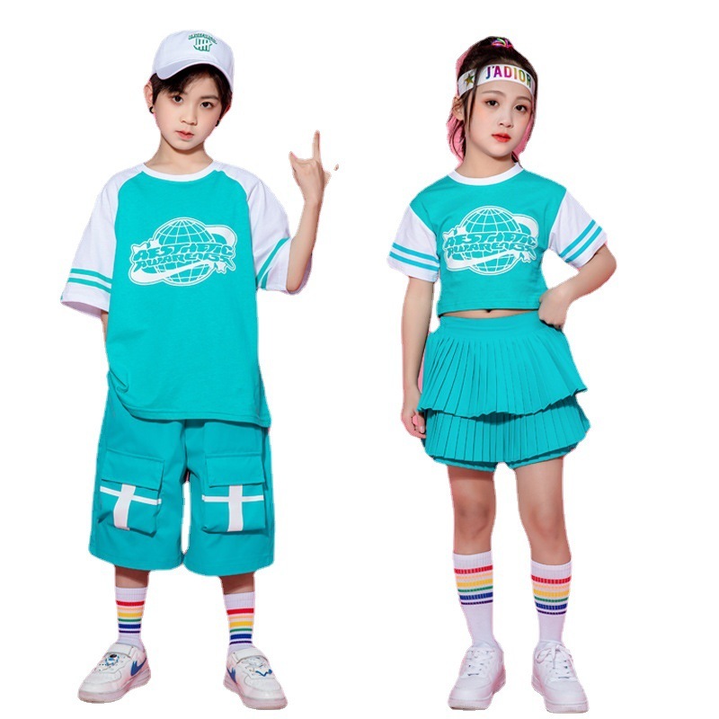 Children cheerleading costumes students hip-hop dance games take Sir ...
