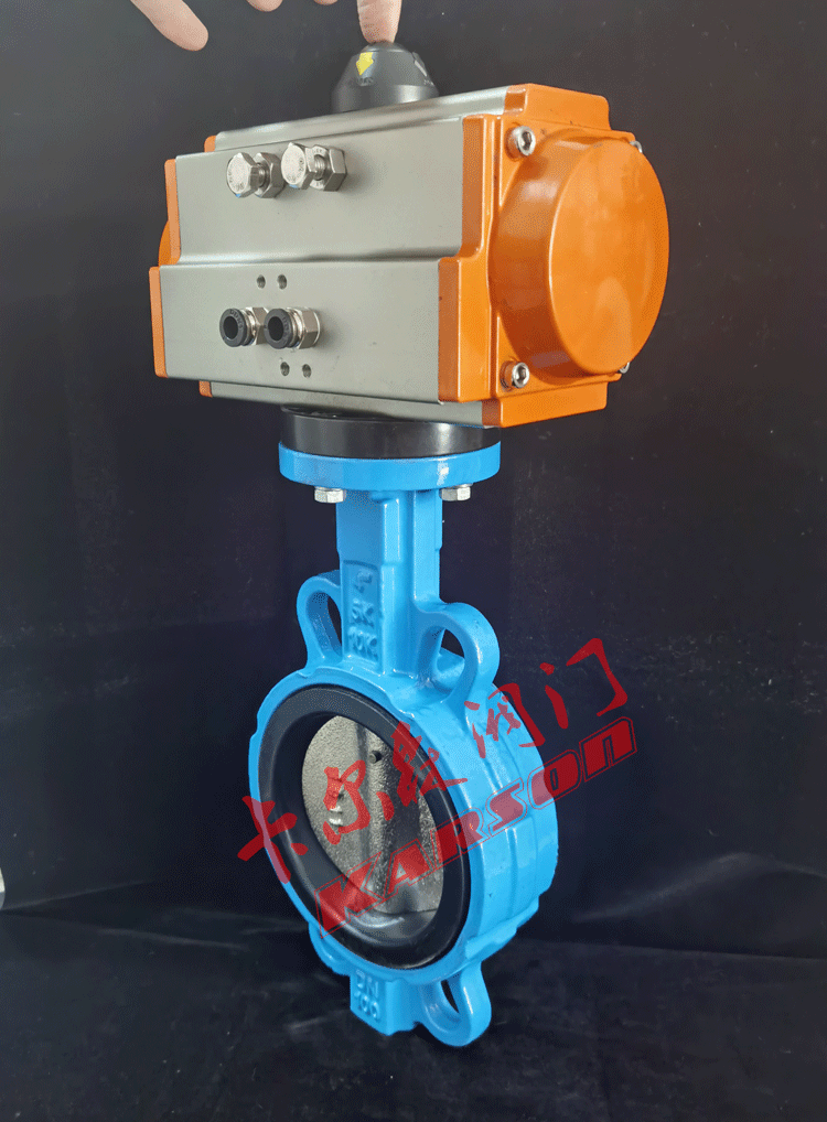 卡尔森厂家直销D671X-16Q球墨铸铁50对夹软密封快开 气动切断蝶阀-阿里巴巴