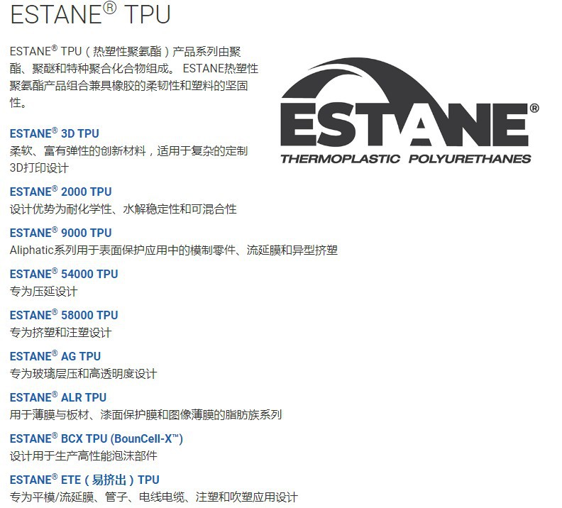 美国路博润 TPU ESTANE 3D TPU F98A-030 CR HC 3D打印材料-阿里巴巴