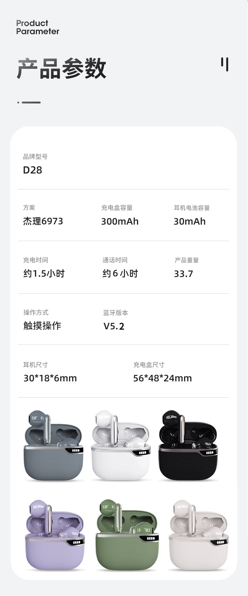 跨境私模d28真无线tws蓝牙耳批发运动入耳式适用于苹果安卓耳机-阿里巴巴