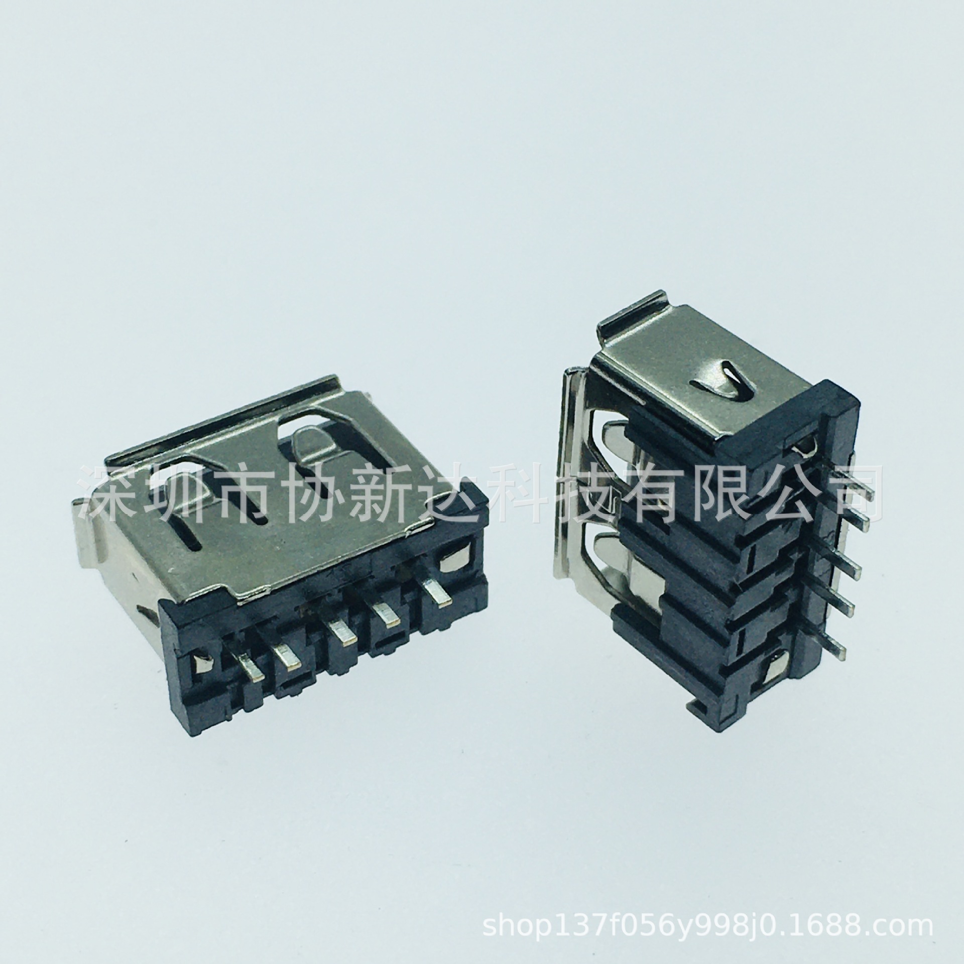 A母立式贴片 USB 2.0 直立式SMT插座AF 4PIN 180°立贴母座H=10.0-阿里巴巴