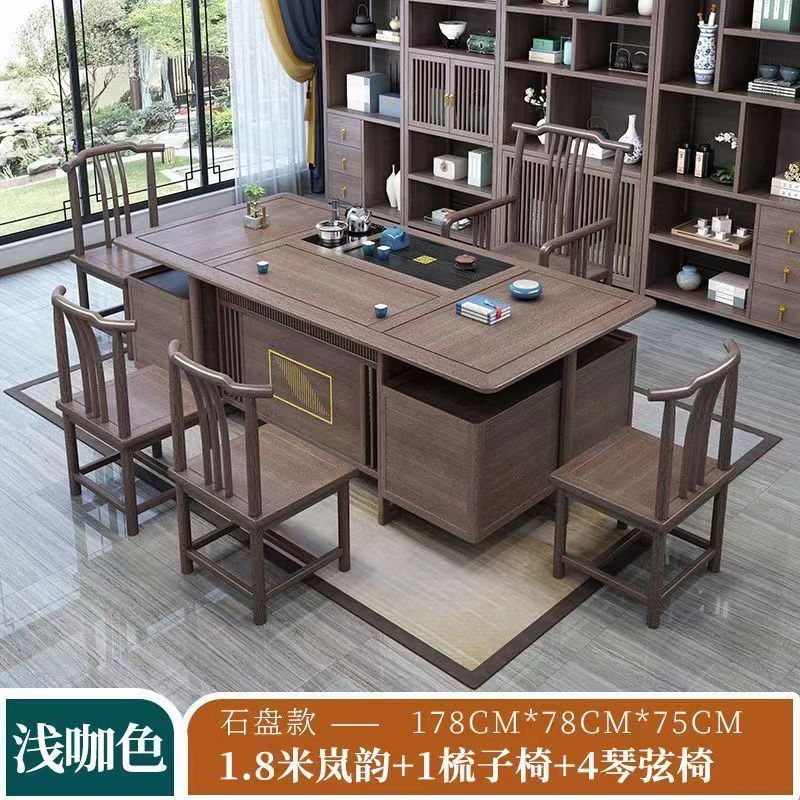 Solid Wood Tea Table and Chair Combination New Chinese Tea Table Kung ...