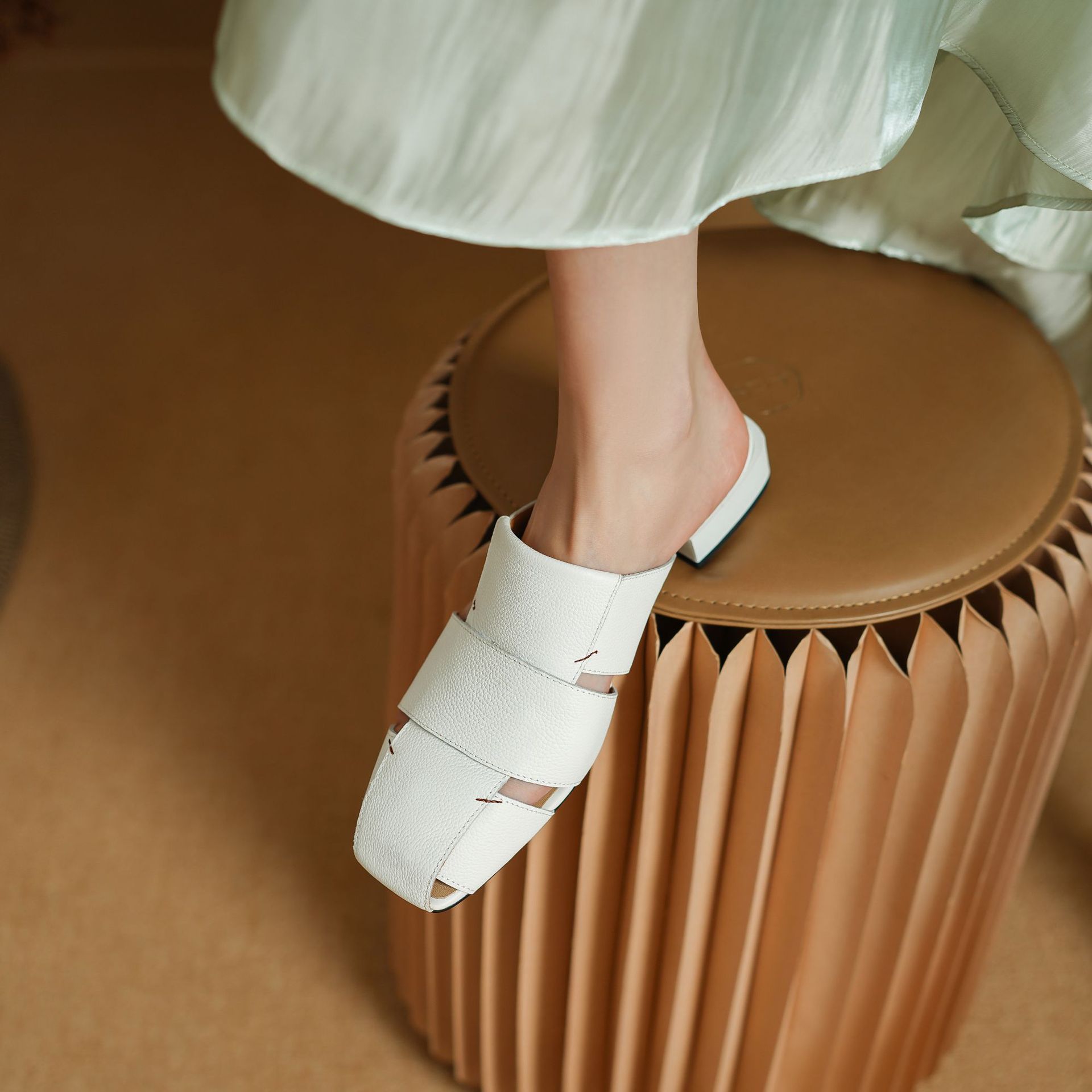 CHIKO Xesca Square Toe Block Heels Clogs/Mules Shoes