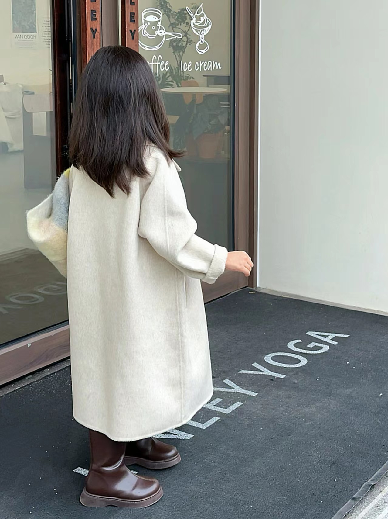 儿童中长款呢大衣高端韩版洋气双面呢2024秋冬新款中大男女童外套-阿里巴巴