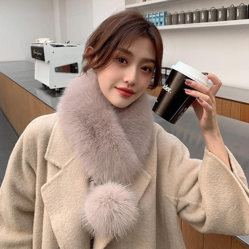 Dickey Collar Faux Fur white fox fur collar thickening imitation fur ...