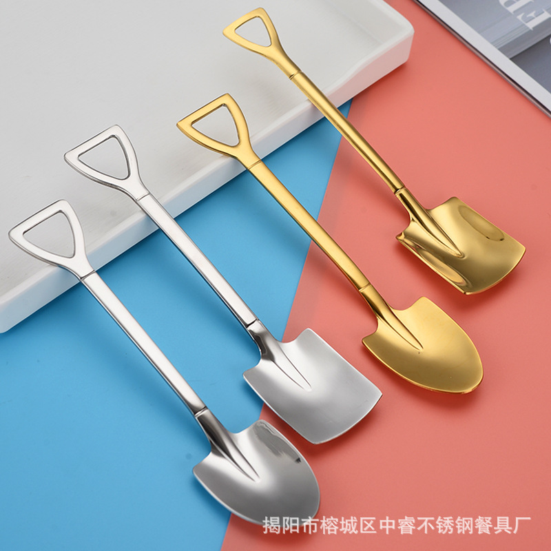 304 stainless steel new creative spade small spoon ice cream fruit ...