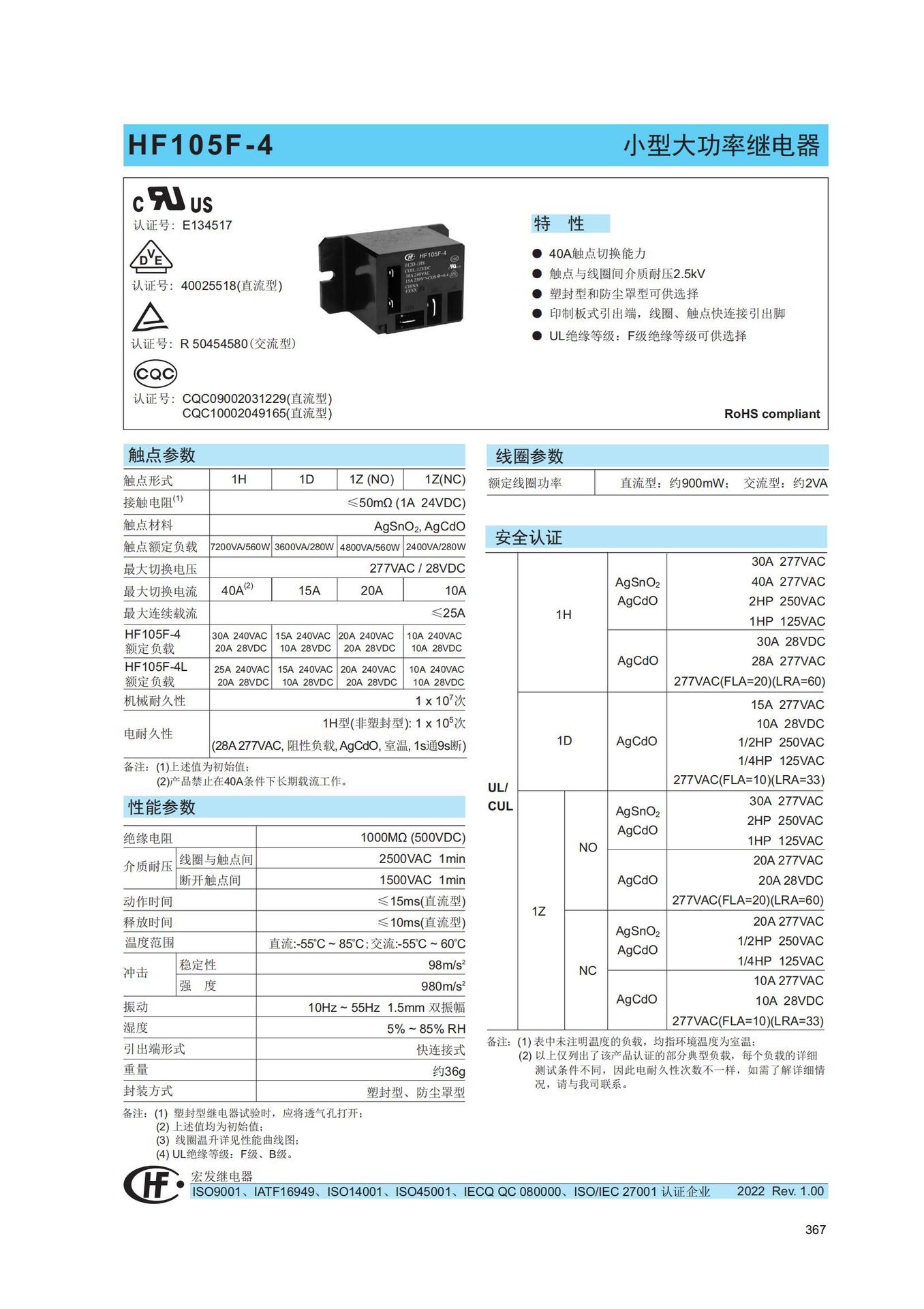 空调继电器HF105F/JQX-105F-4-012D 024D 220A-1HS 1ZS 12V 220V-阿里巴巴