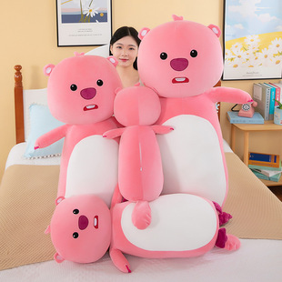 长条海狸抱枕loopy公仔毛绒玩具床上睡觉抱枕大枕头娃娃新年礼物-阿里巴巴