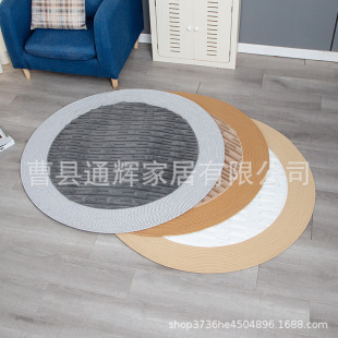 棉绳编织地毯复古中国风地垫客厅沙发脚垫圆形兔毛地垫蒲草地垫-阿里巴巴