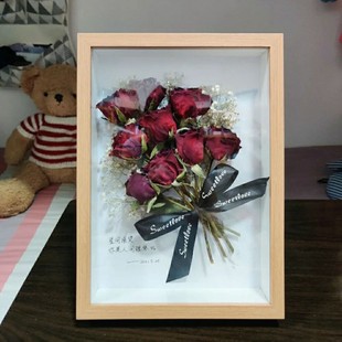 X1AW 干花中空相框展示框情侣手工Diy标本正方形玻璃保存框花挂墙-阿里巴巴