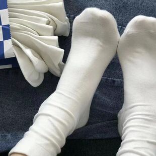 月子袜女中筒棉袜白色袜子学生袜春秋堆堆袜长袜春夏孕妇百搭款 阿里巴巴