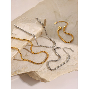 ins网红潮流18K金不锈钢3mm旦型s链手链欧美跨境不掉色饰品批发-阿里巴巴