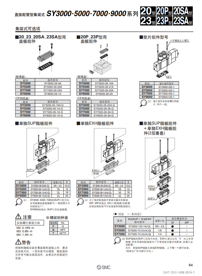 SMC电磁阀盲板 SY3000-26-9A SY5000-26-20A SY7000-26-22A-阿里巴巴