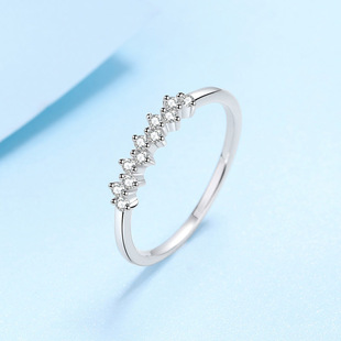 925纯银戒指女 莫桑石小排钻指环镀pt950金介子厂家现货供应批发-阿里巴巴