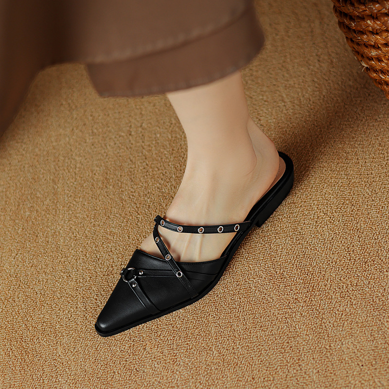 CHIKO Louisa Pointy Toe Block Heels Clogs/Mules Shoes