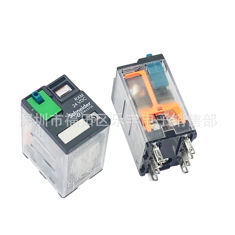 施耐德继电器中间RXM2AB2BD/DC24V交流220伏带底座8脚4AB/P7中继-阿里巴巴