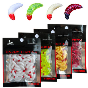 10Pcs Fishing Bait Worm Larva Floating Soft Bait Silica gel-阿里巴巴