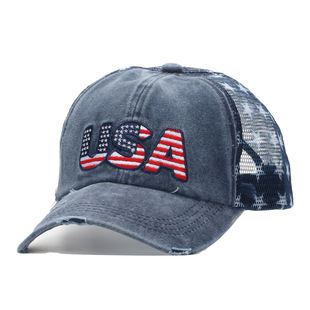 亚马逊USA水洗做旧国旗棒球帽外贸欧美网帽遮阳帽独立日遮阳帽-阿里巴巴