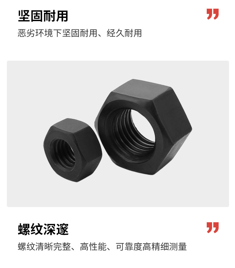 国标GB6170标准 发黑 1型六角螺母 12.9级10.9级8.8级4.8级M3-M80-阿里巴巴