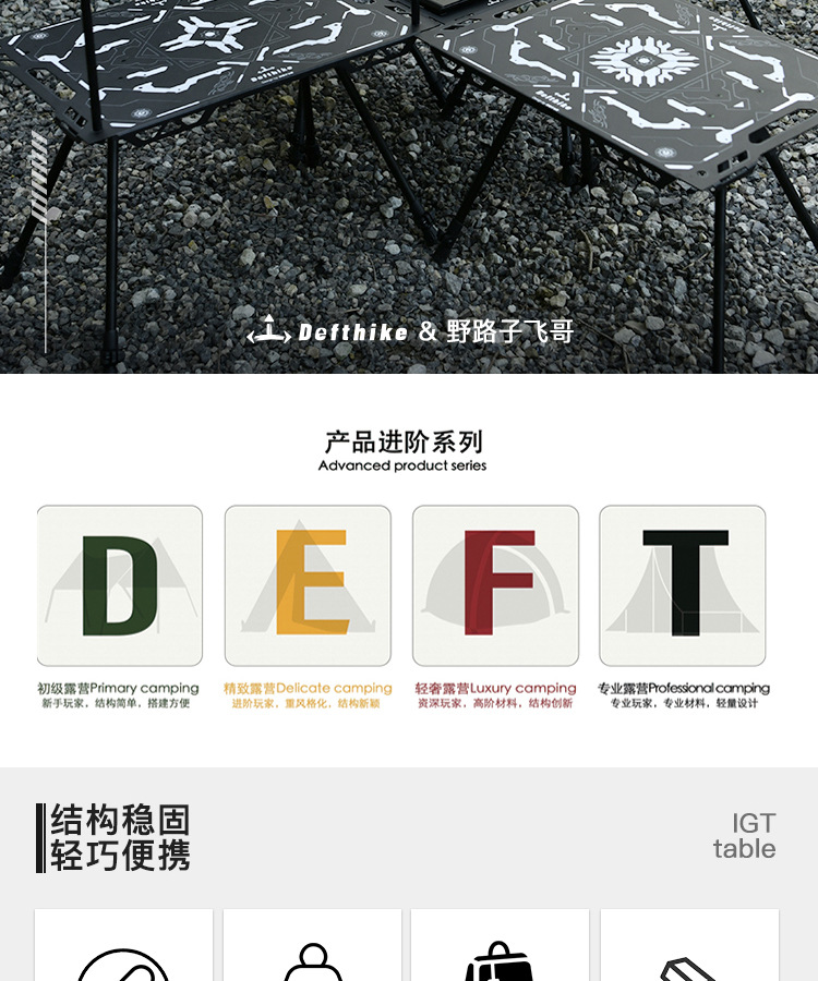 Defthike迪飞客IGT机甲风魔方桌户外露营桌子折叠升降战术桌铝板-阿里巴巴