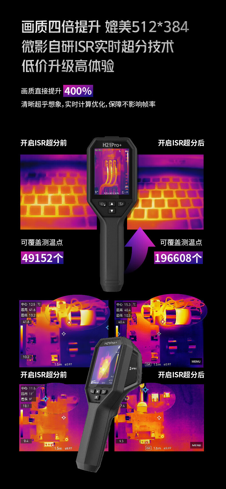 海康微影(HIKMICRO)H21Pro+ 红外热成像仪 高清工业红外热像仪-阿里巴巴