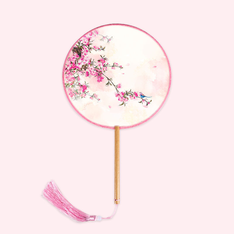 Translucent antique hanfu costume fairy dress dance round fan woman ...