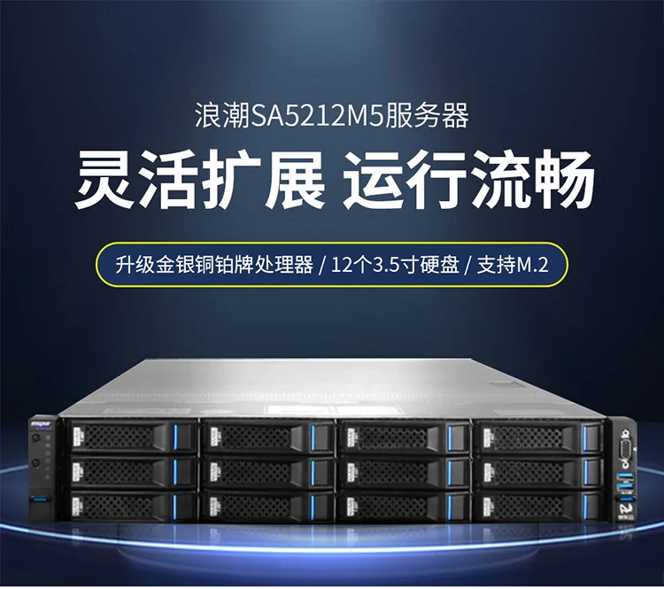 浪潮 SA5212M5 2U 双路机架式服务器 至强金牌处理器数据库AI大模-阿里巴巴