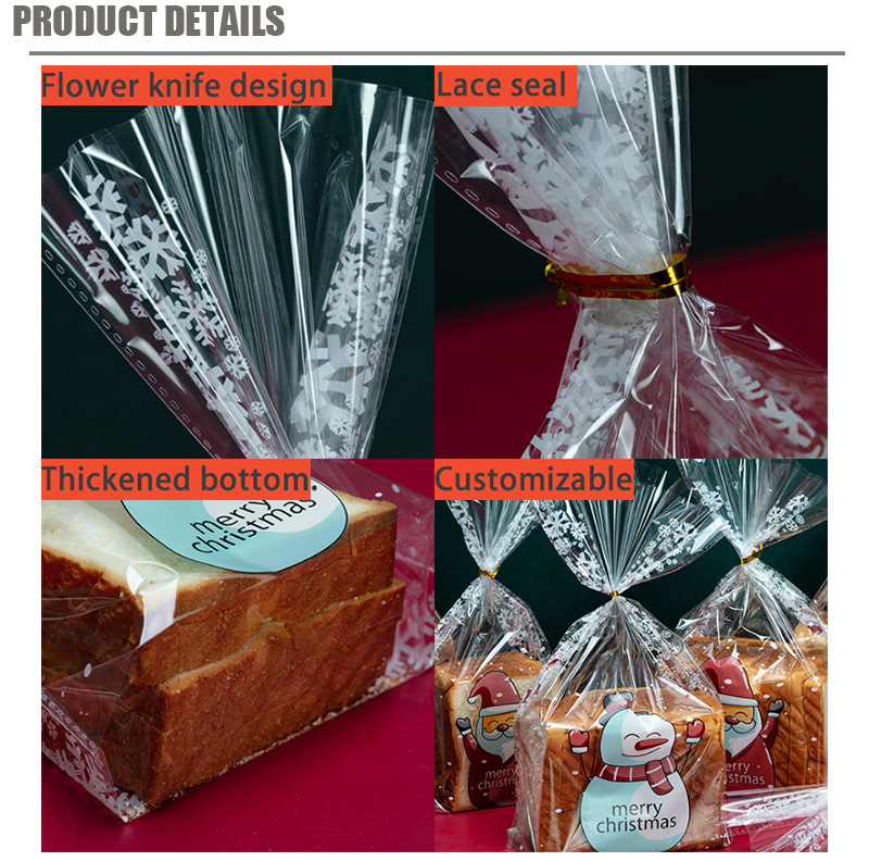 Bottom Gusset Clear Cellophane Bread Bags for Christmas-阿里巴巴