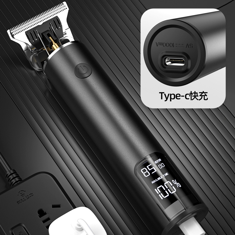 Cross-border new digital display electric clipper men's T9 oil head ...
