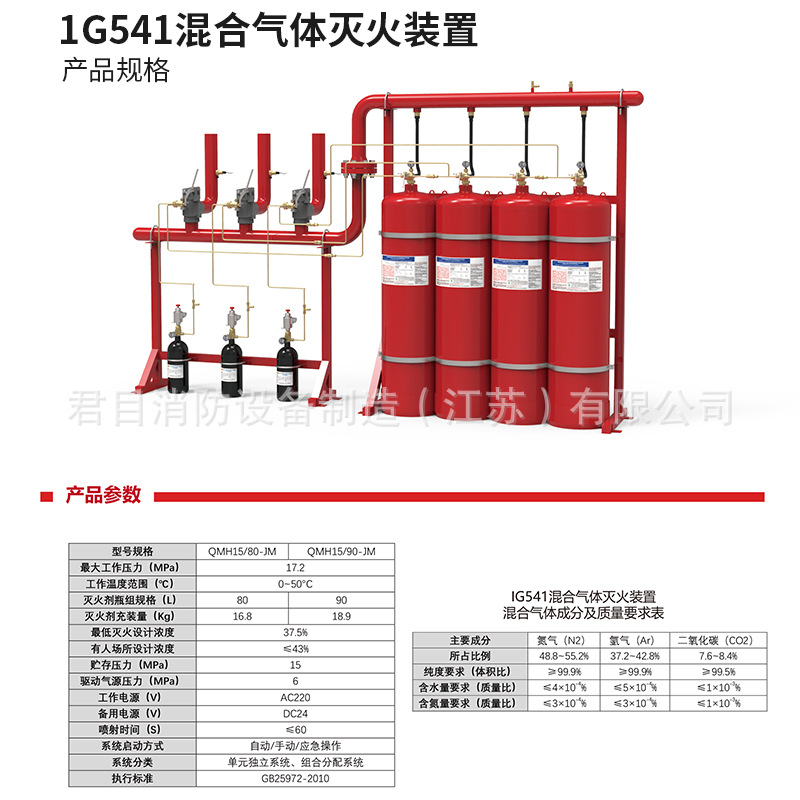 消防气体灭火系统IG541设备管网式混合气体灭火装置室内外贮压式-阿里巴巴