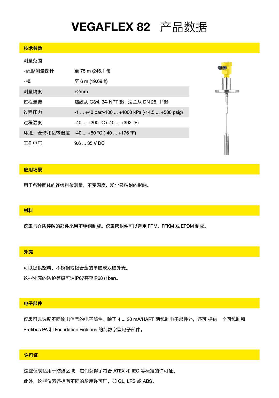 德国威格VEGAFLEX 82导波雷达料位计-阿里巴巴