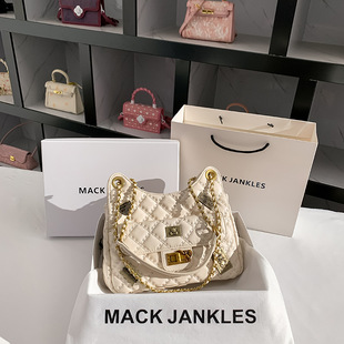 香港Mack Jankles真皮小众高级感菱格链条托特包包女大容量腋下包-阿里巴巴