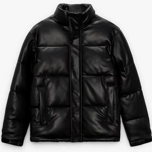 TAOP&ZA冬季新款男装立领仿皮夹克外套面包棉服PU皮棉衣3046388-阿里巴巴