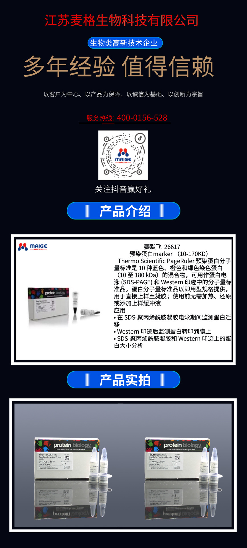 26617 预染蛋白marker （10-170KD）赛默飞-阿里巴巴