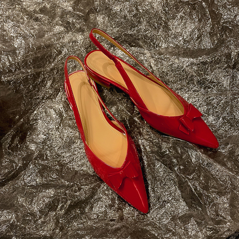 CHIKO Keyondra Pointy Toe Block Heels Slingback Shoes