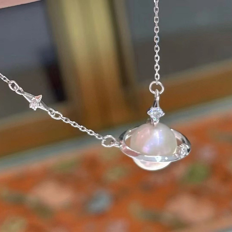 DIY配件 S925纯银珍珠吊坠空托 时尚立体项坠套链银托8-9mm-阿里巴巴